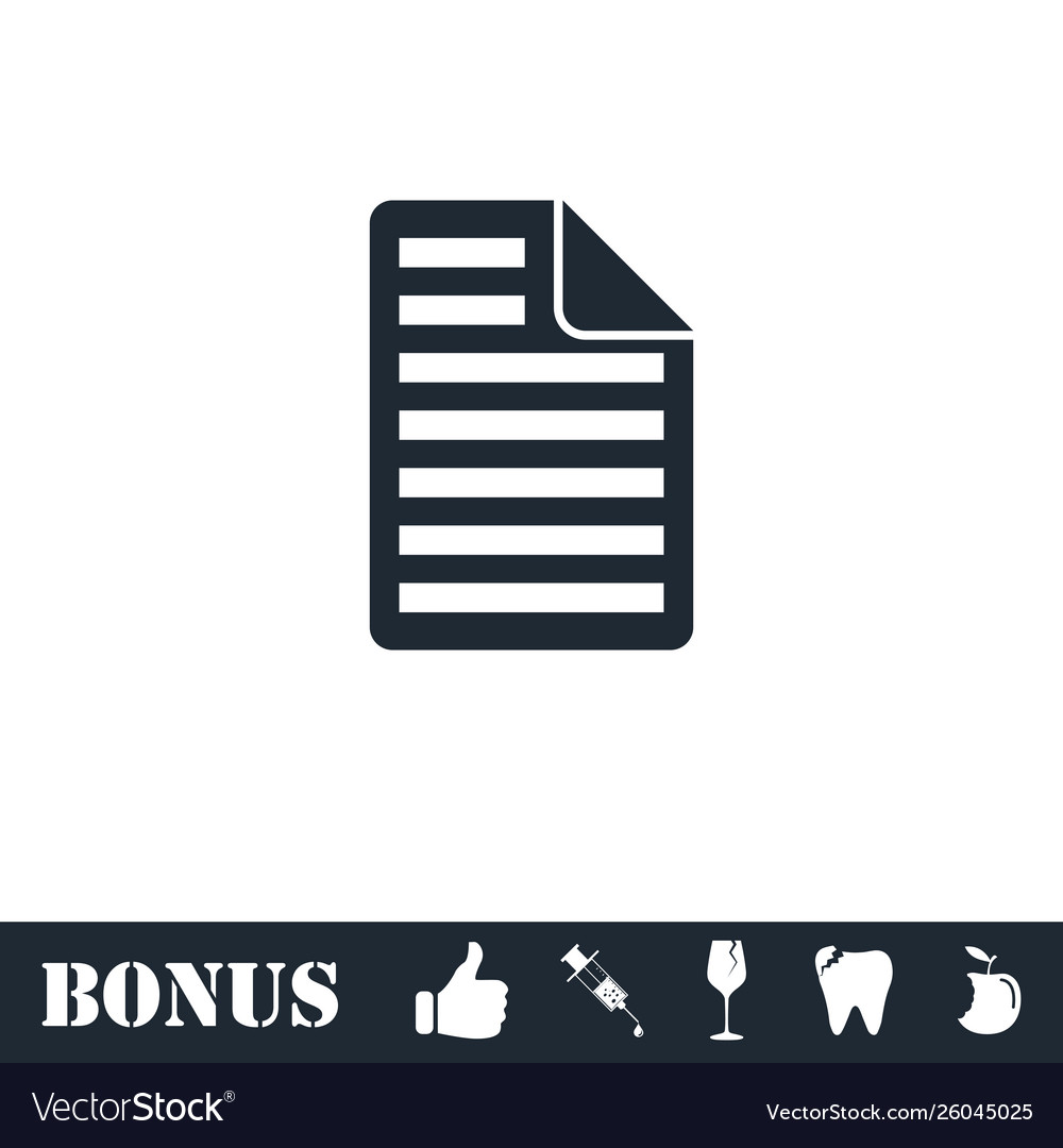 Document icon flat Royalty Free Vector Image - VectorStock