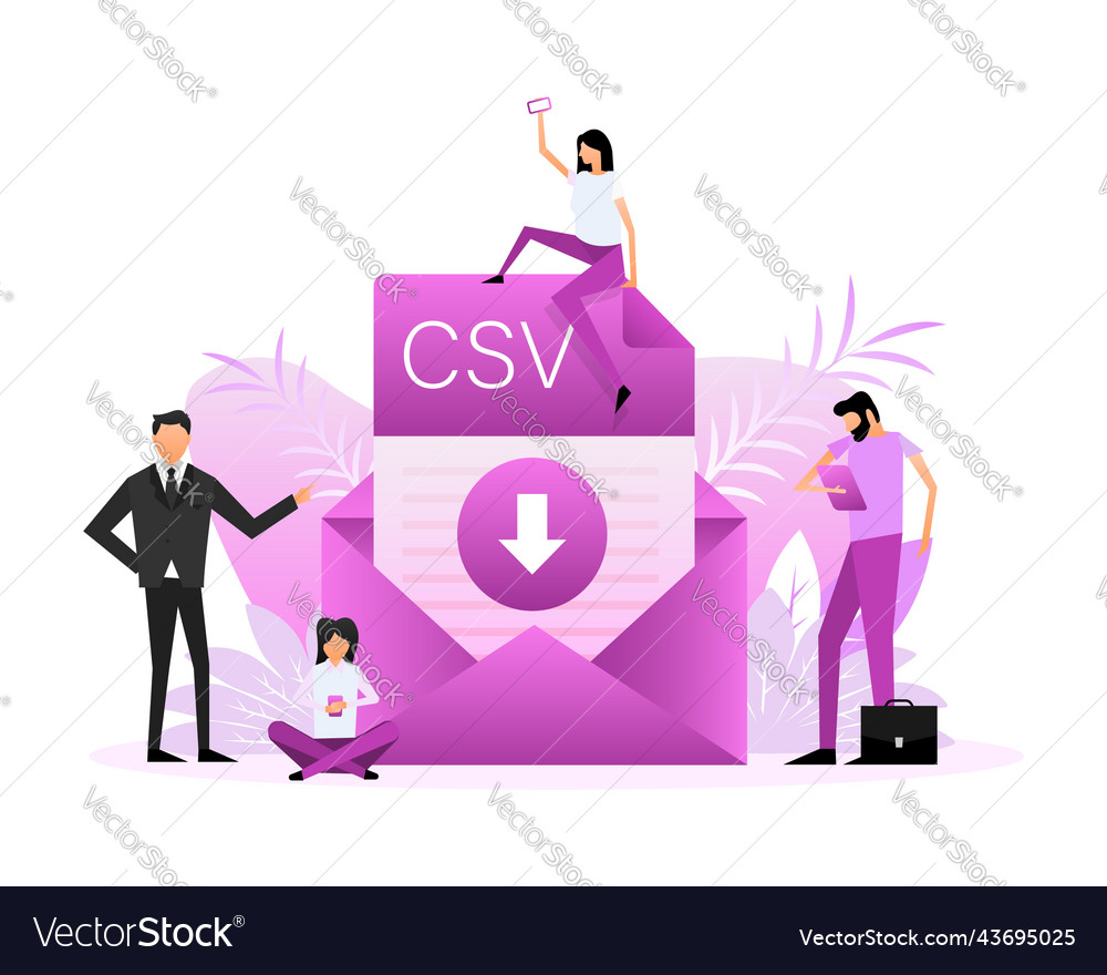 Download csv file group of people with csv Vector Image Download csv file group of people with csv Vector Image