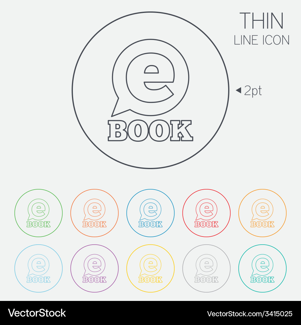 E-book sign icon electronic book symbol Royalty Free Vector