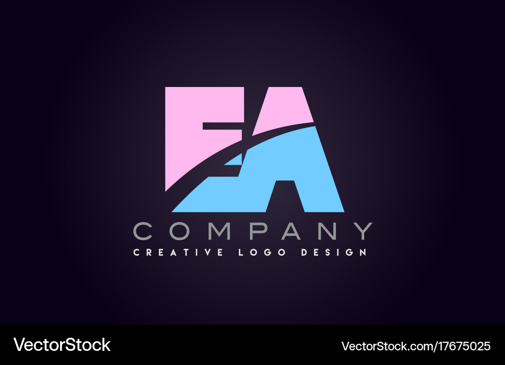 Ea alphabet letter join joined logo design Vector Image