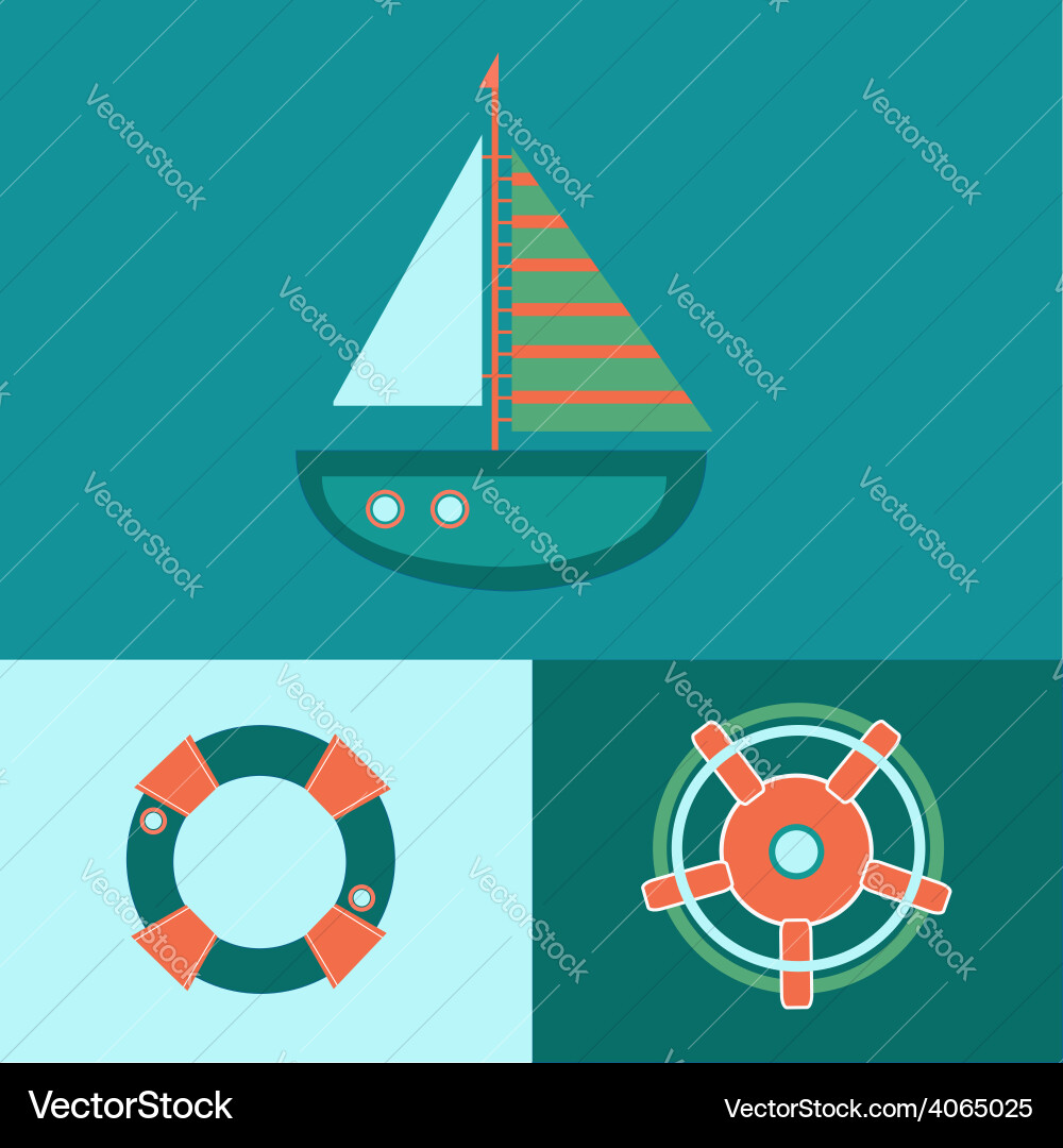 Flat of the ship Royalty Free Vector Image - VectorStock