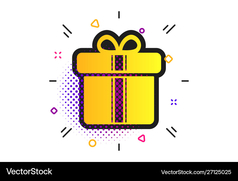 Gift box sign icon present symbol Royalty Free Vector Image