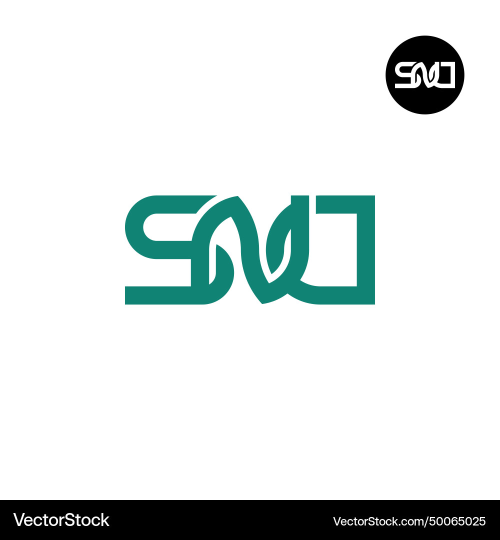 Letter snd monogram logo design flipped Royalty Free Vector