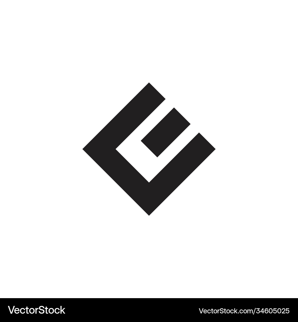 Letters ce simple square line geometric logo Vector Image