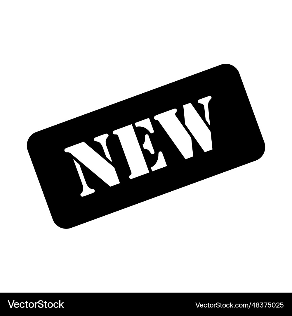 New stamp symbol label sticker sign button text Vector Image