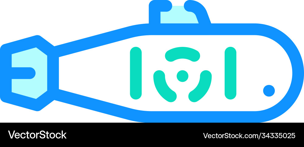 Nuclear submarine color icon flat Royalty Free Vector Image