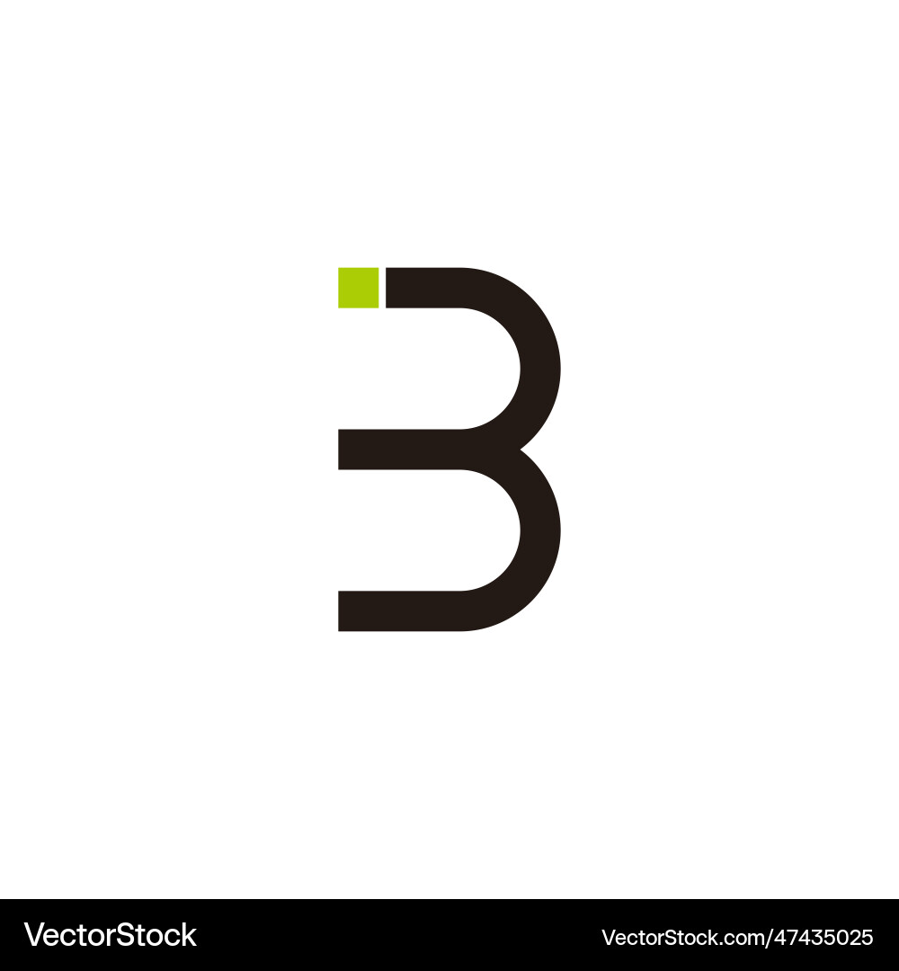 Number 3 dot simple geometric symbol simple logo Vector Image