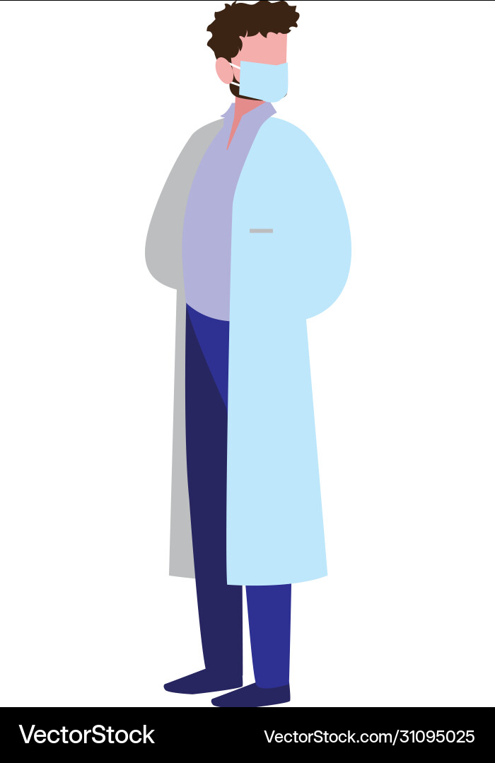 Professional man wearing face mask Royalty Free Vector Image