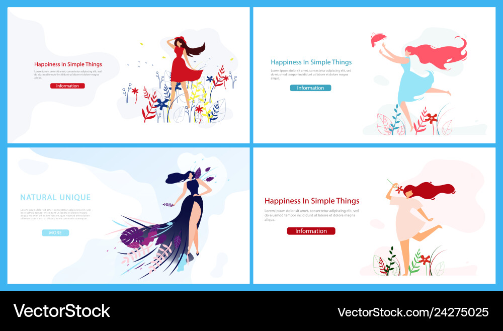 Set happiness in simple things natural unique Vector Image