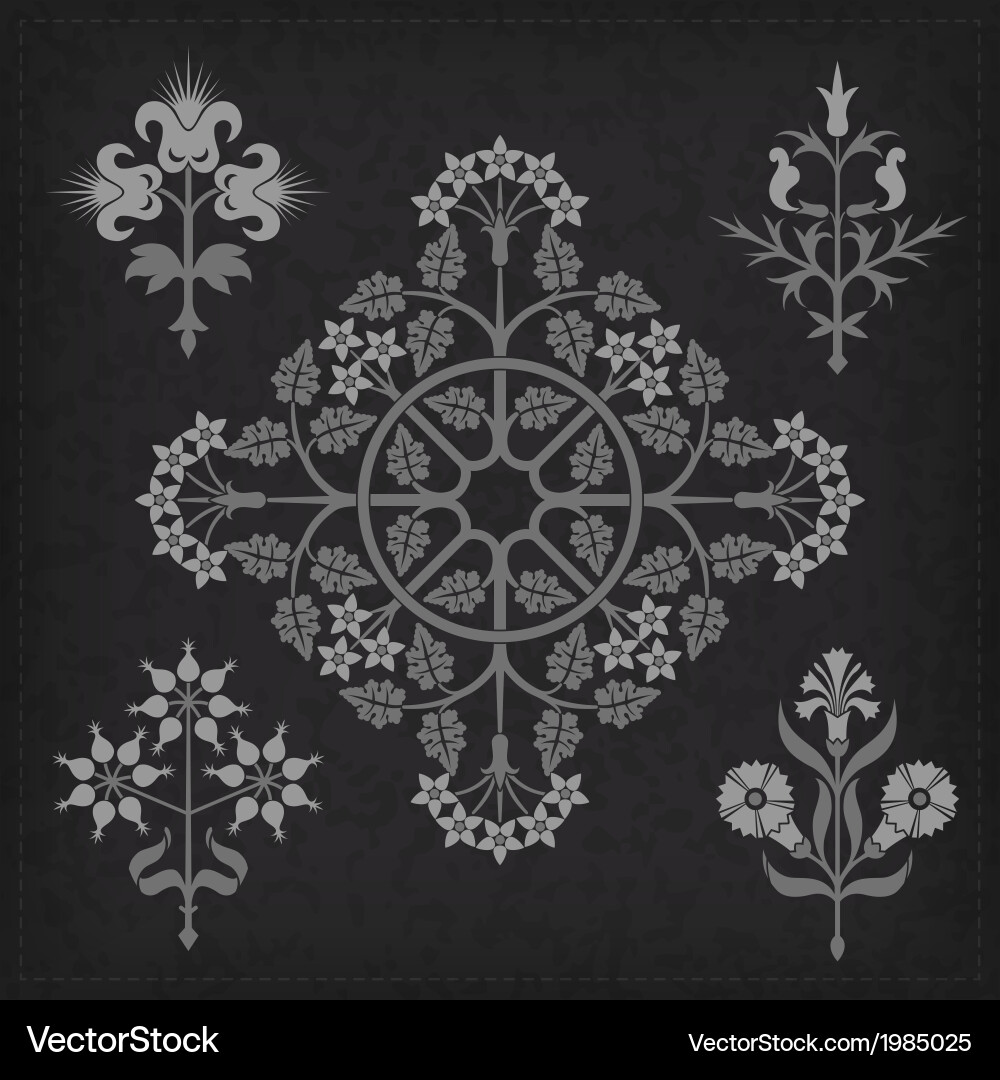 Set of decorative ornament elements Royalty Free Vector