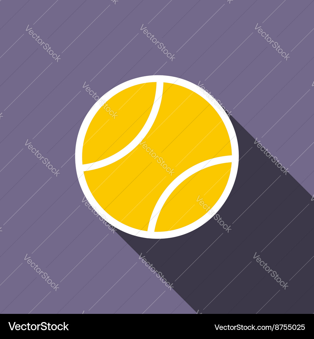 Tennis ball icon flat style Royalty Free Vector Image