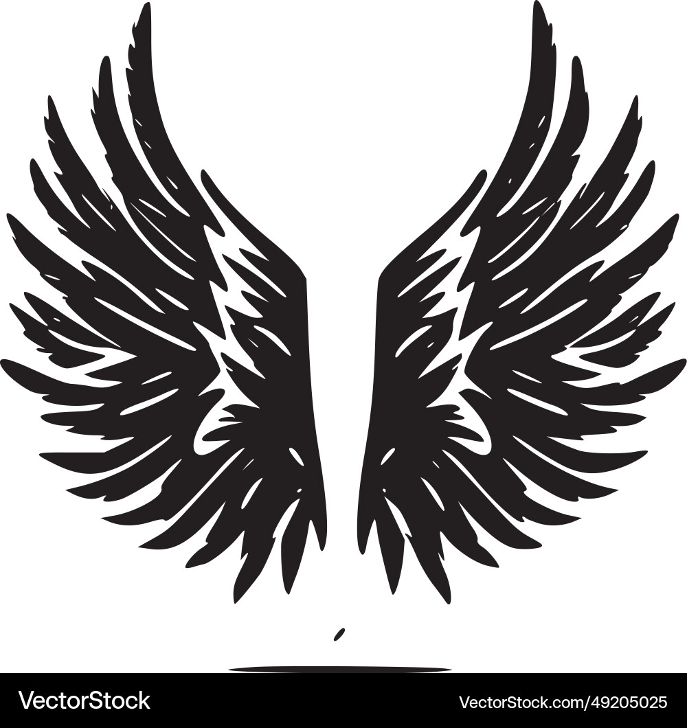 Wings - minimalist and simple silhouette Vector Image