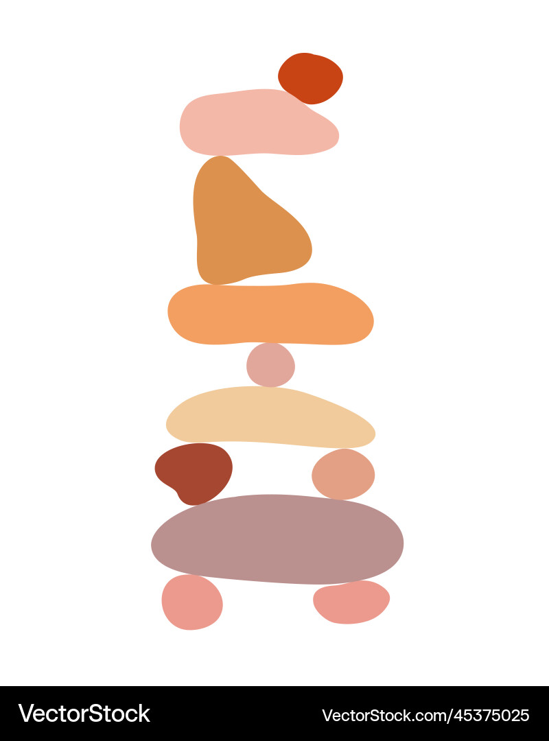 Zen stones cairns simple abstract flat style Vector Image
