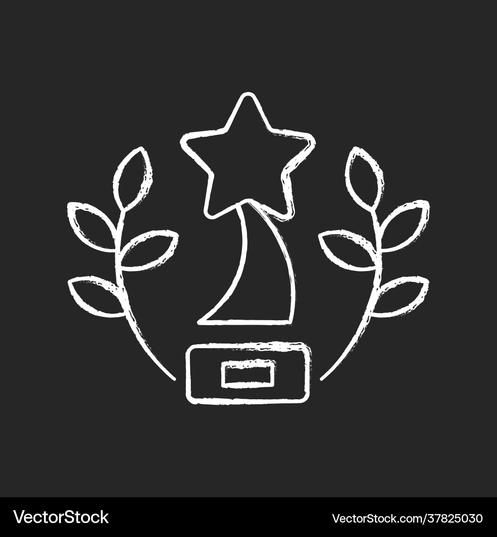 Award-winning content chalk white icon on black Vector Image