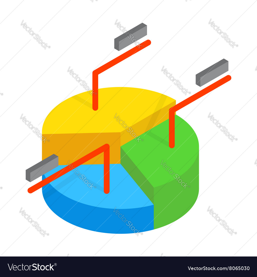 Business pie chart icon isometric 3d style Vector Image Business pie chart icon isometric 3d style Vector Image