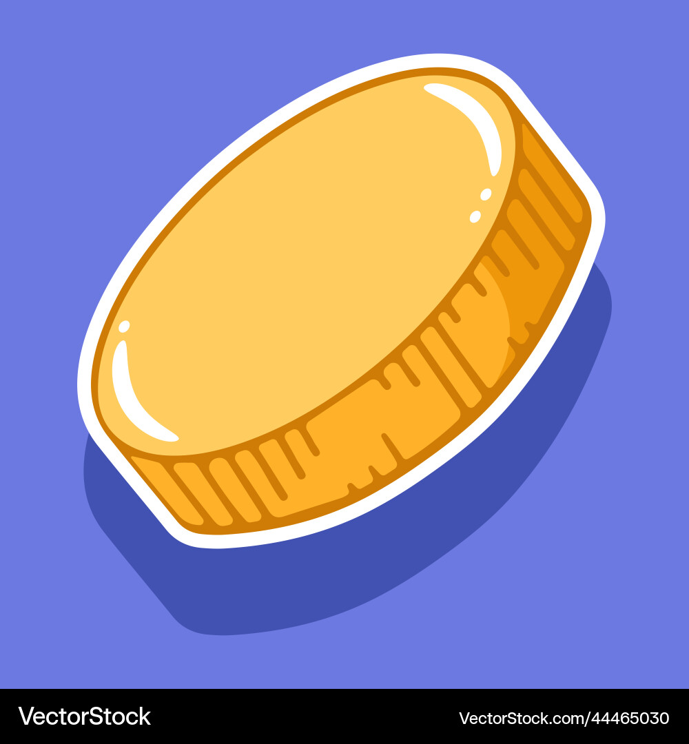 Cartoon gold coin design element hand Royalty Free Vector