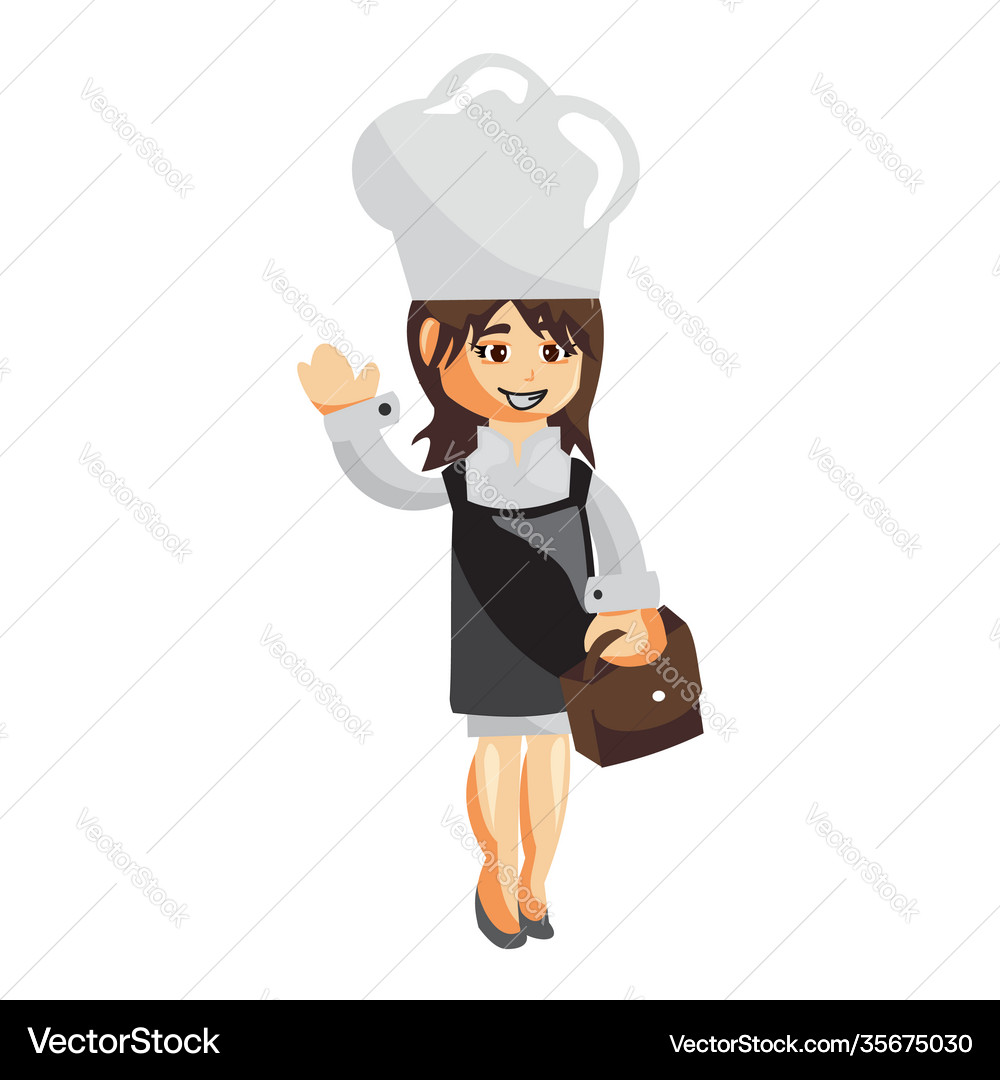 Chef woman fun character creation template pose Vector Image