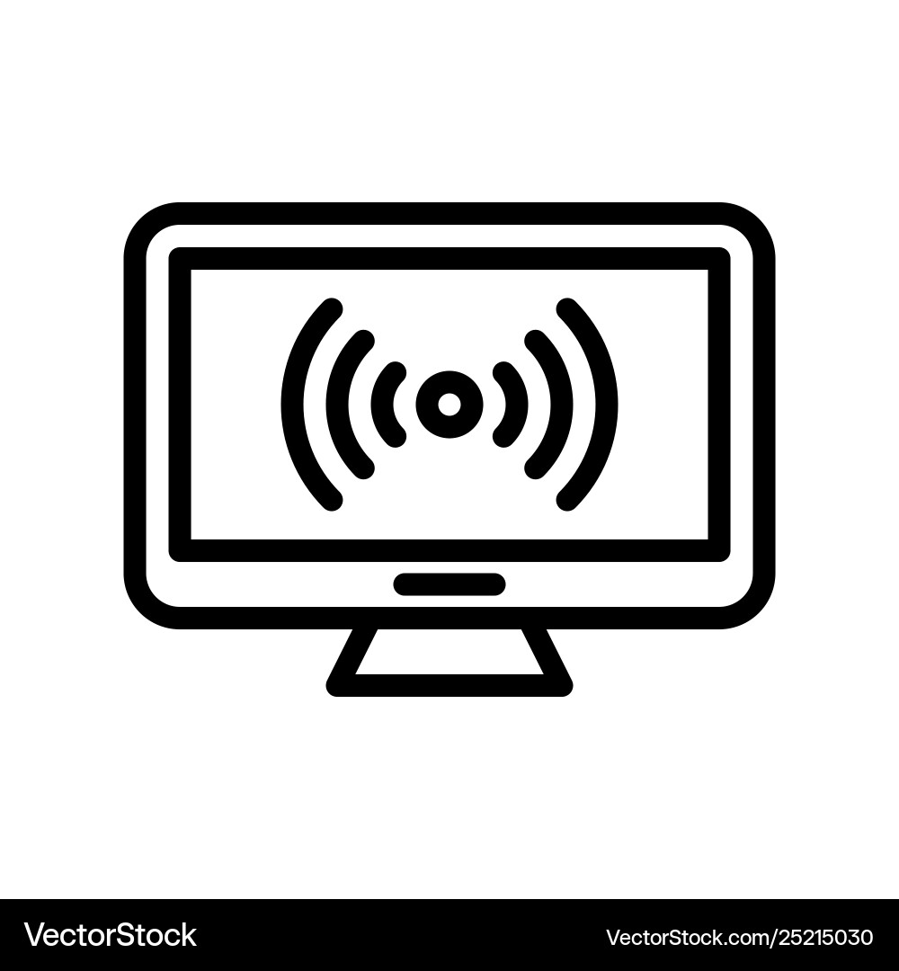 Computer monitor electronic device line icon Vector Image