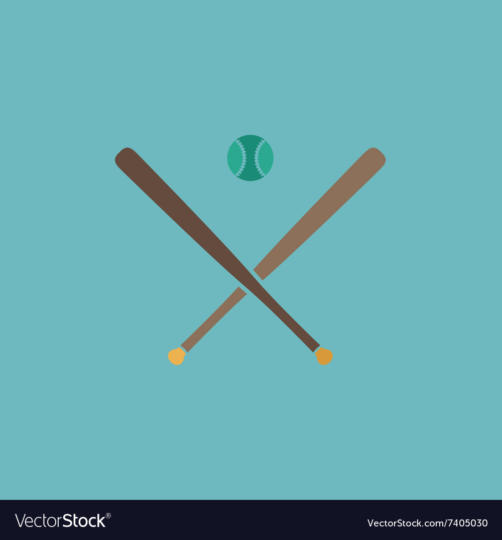 Crossed baseball bats and ball Royalty Free Vector Image