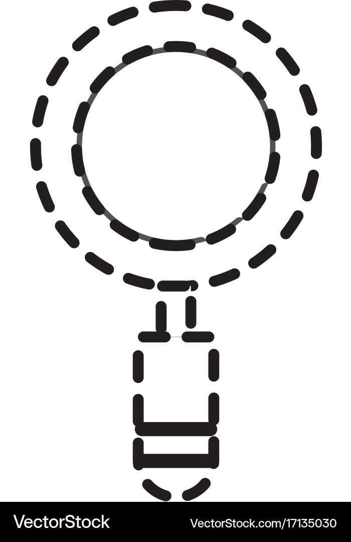 Dotted shape magnifying glass instrument Vector Image