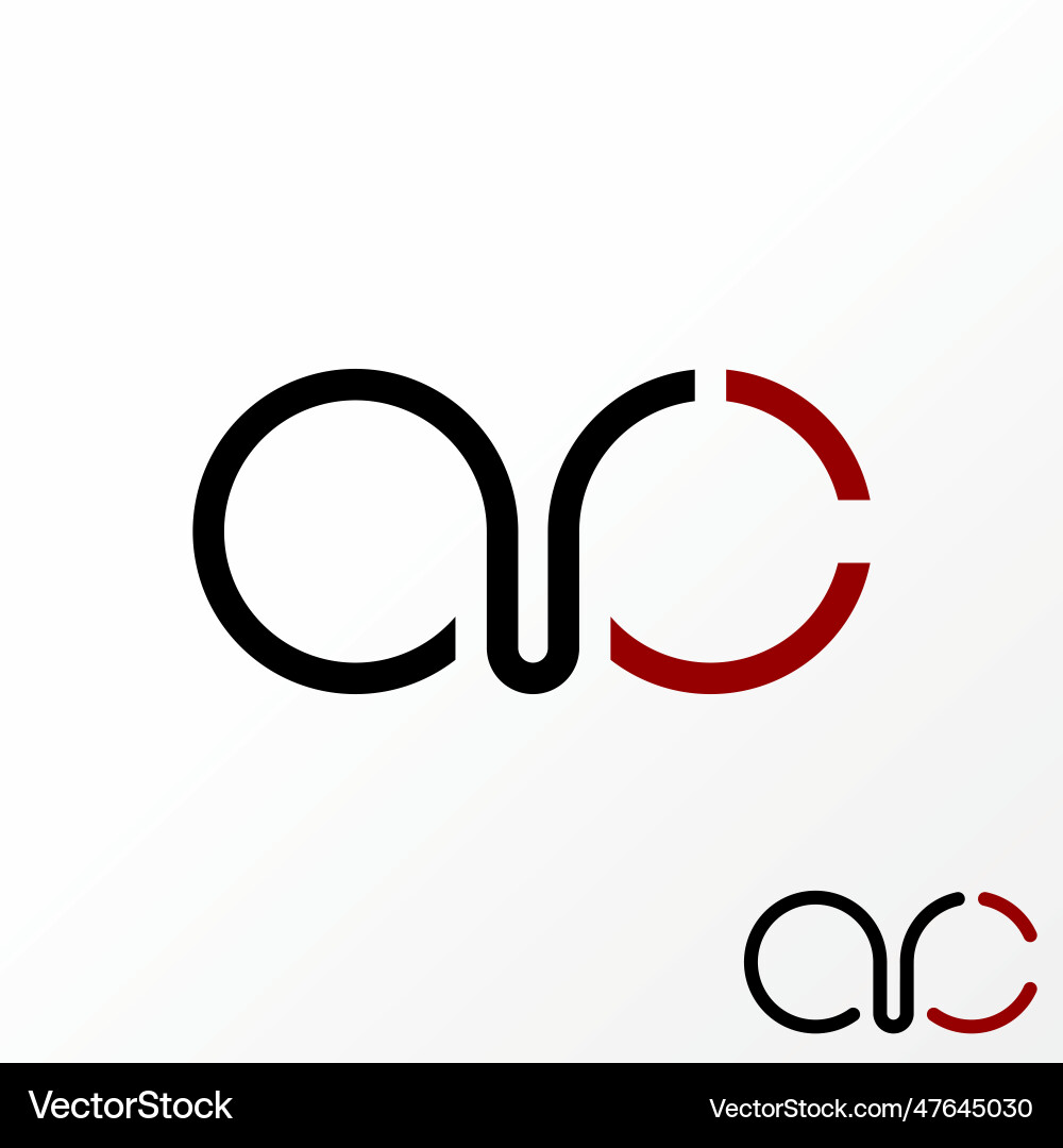 Letter arc cutting font with merger connected Vector Image