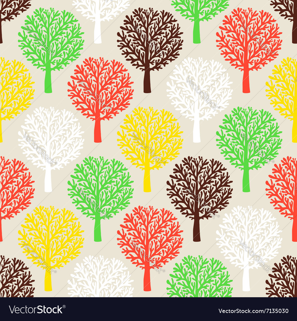 Pattern with trees Royalty Free Vector Image - VectorStock