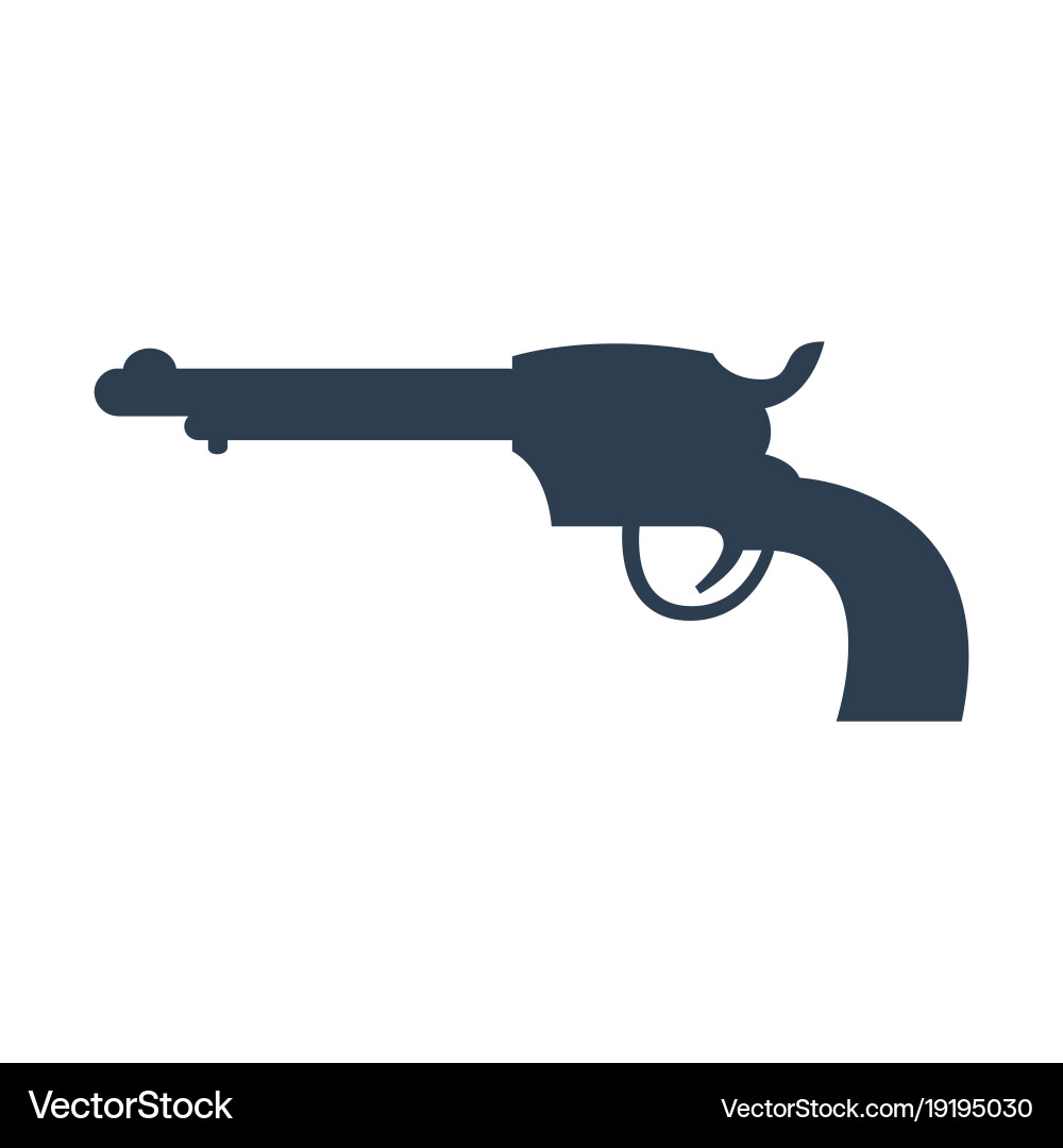 Revolver icon on white background Royalty Free Vector Image