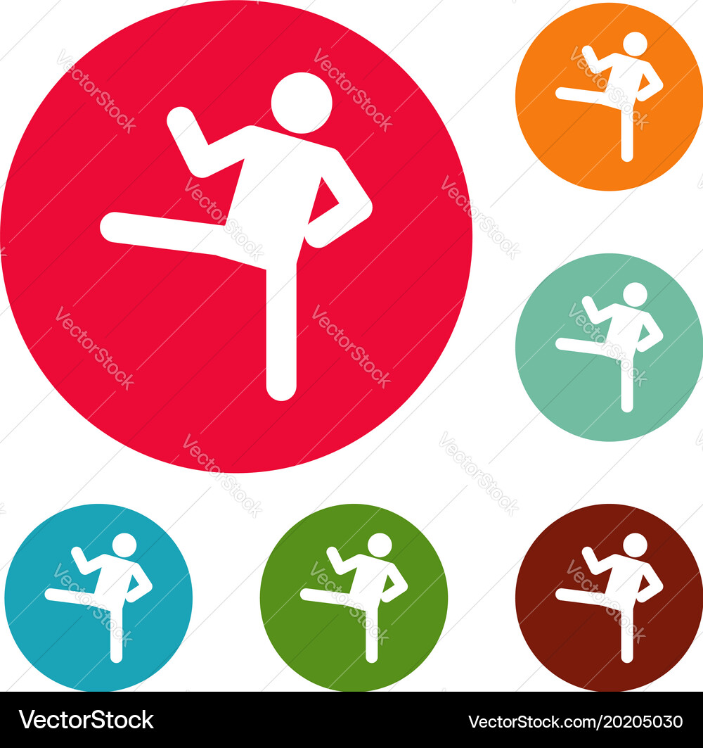 Stick figure stickman icons circle set Royalty Free Vector