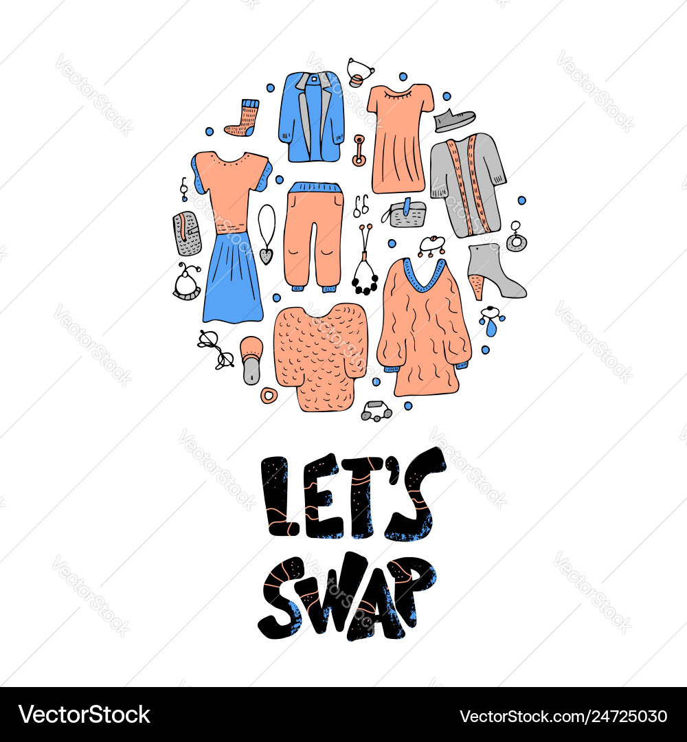 Swap hanwritten lettering concept design Vector Image