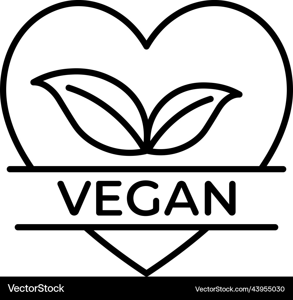 Vegan line art icon design template Royalty Free Vector