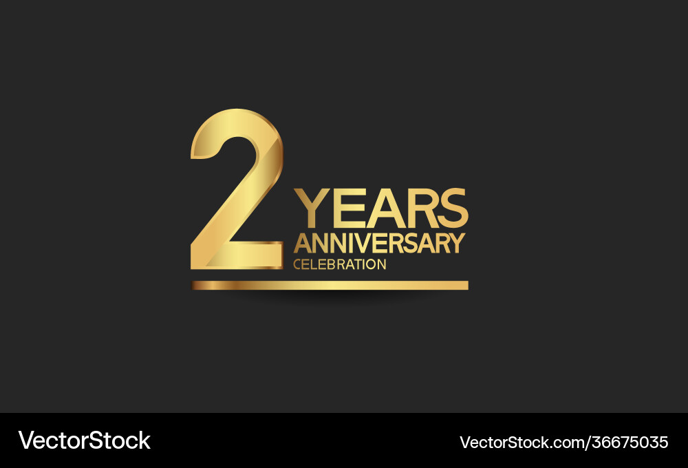 2 years anniversary celebration with elegant Vector Image