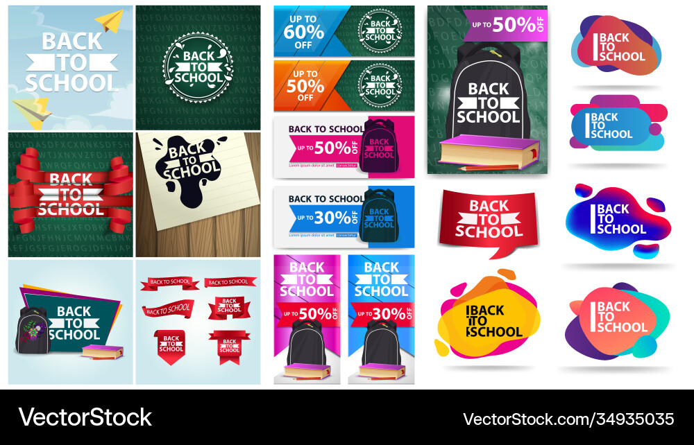 Back to school a set posters and discount Vector Image