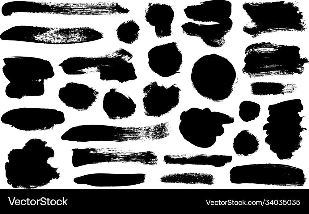 Black paint ink line brushstrokes Royalty Free Vector Image