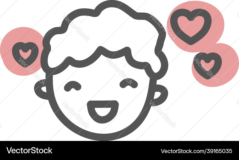 Boy in love on a white background Royalty Free Vector Image