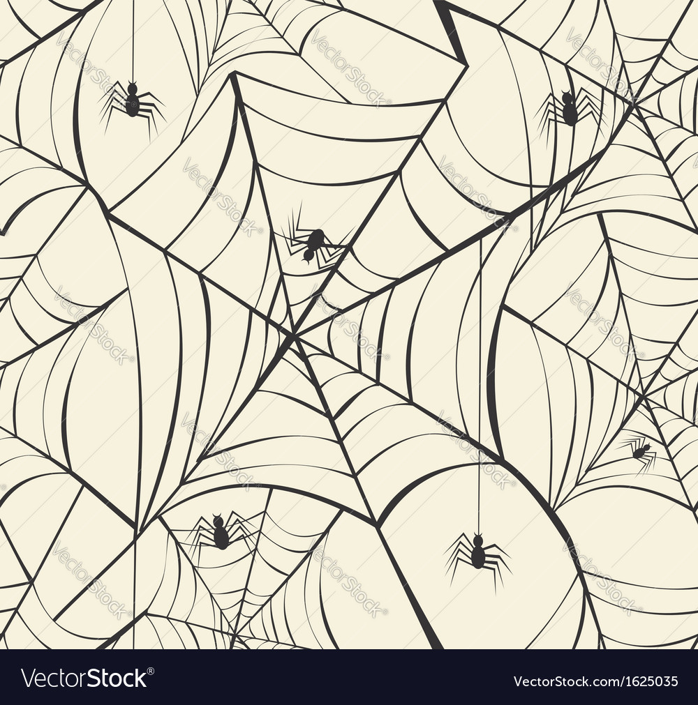 Happy halloween spider webs seamless pattern Vector Image