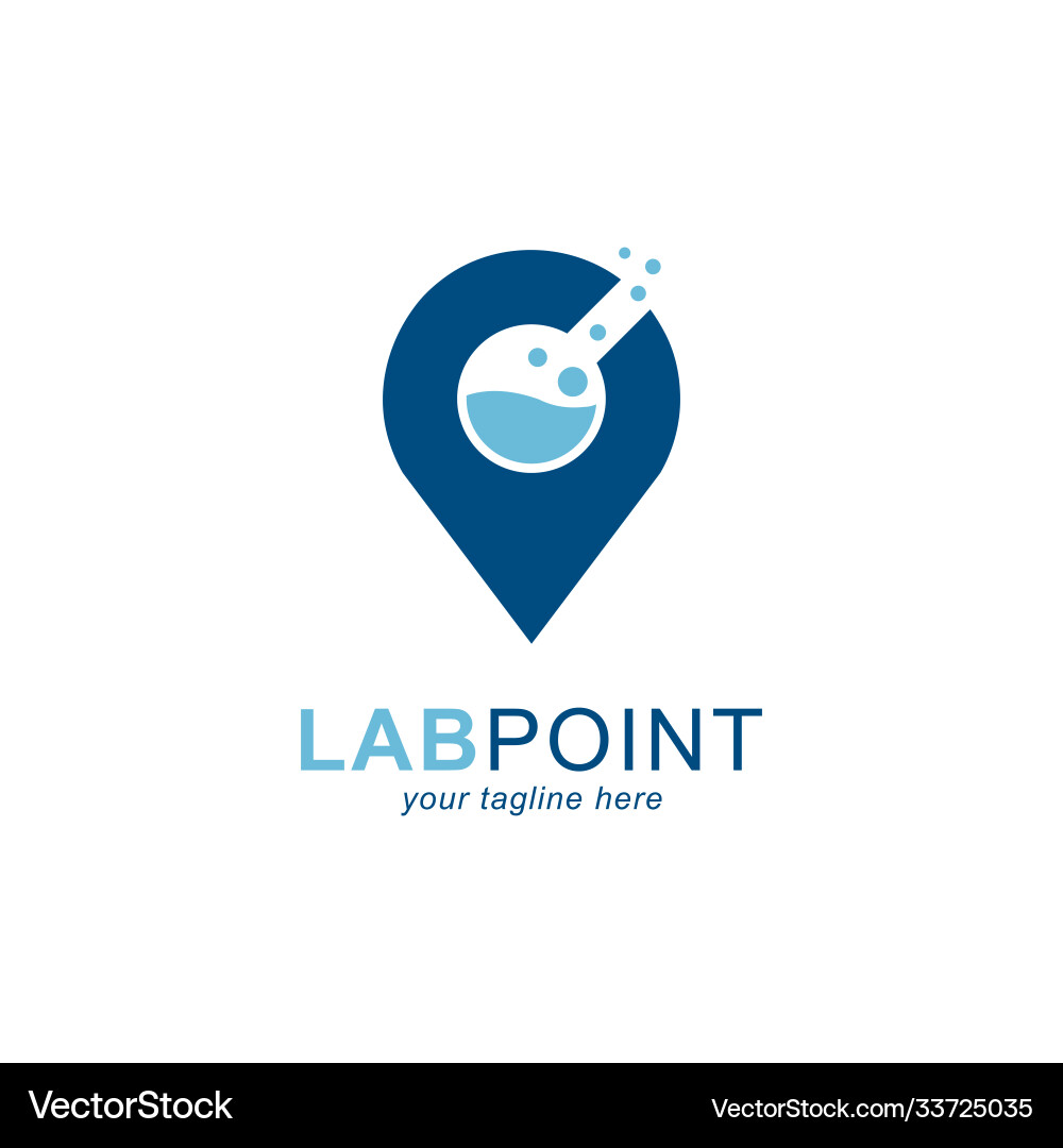 Laboratory with point location symbol logo design Vector Image