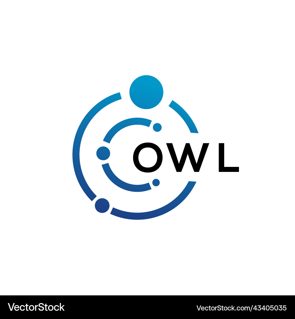 Owl letter technology logo design on white Vector Image