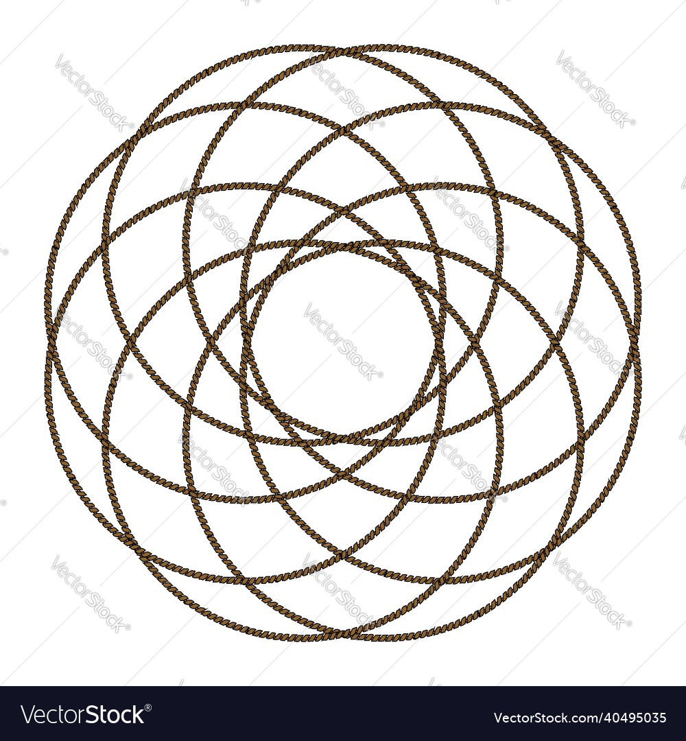 Round rope circle pattern Royalty Free Vector Image
