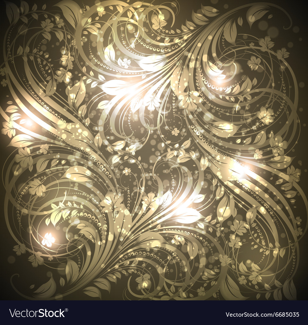 Seamless gold floral wallpaper Royalty Free Vector Image