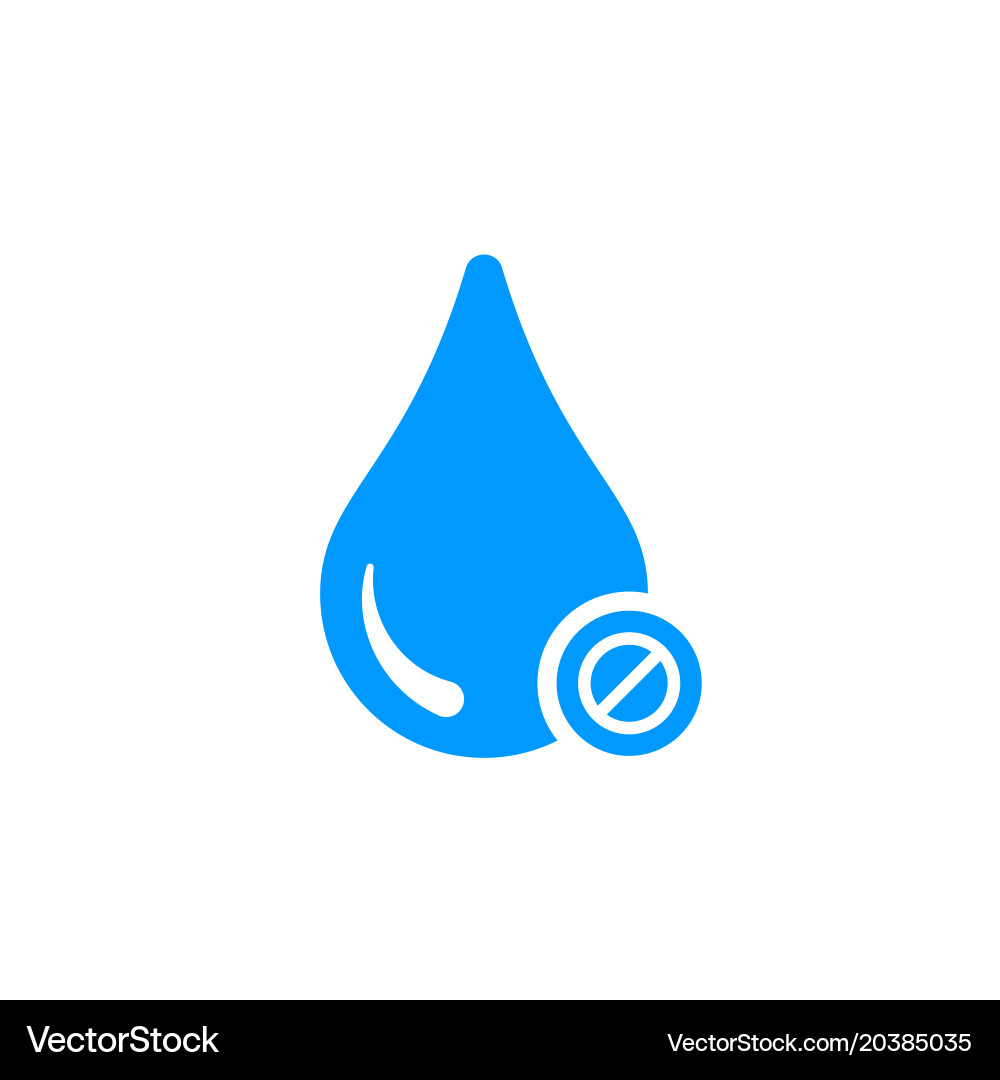 Water icon with not allowed sign Royalty Free Vector Image