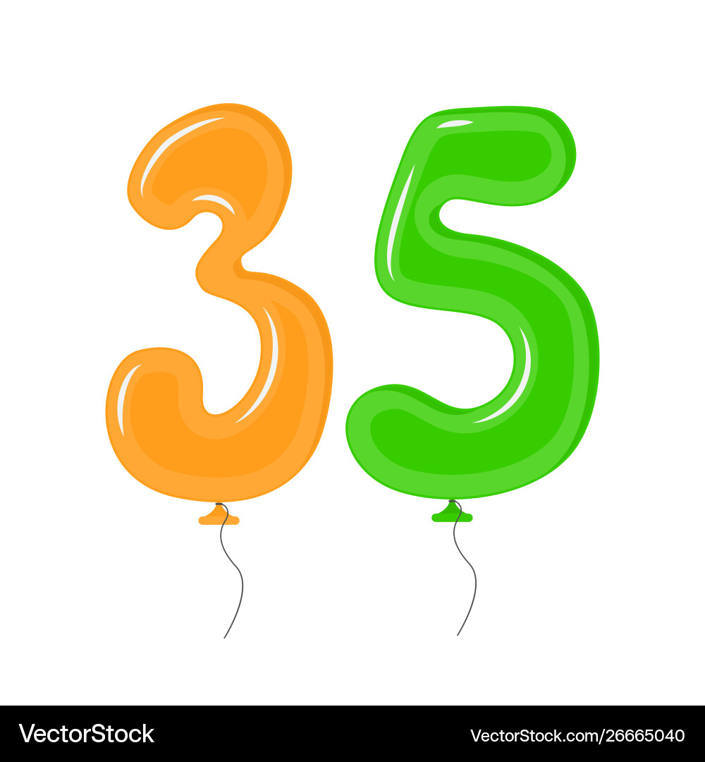 Color balloons with numbers decoration elements Vector Image