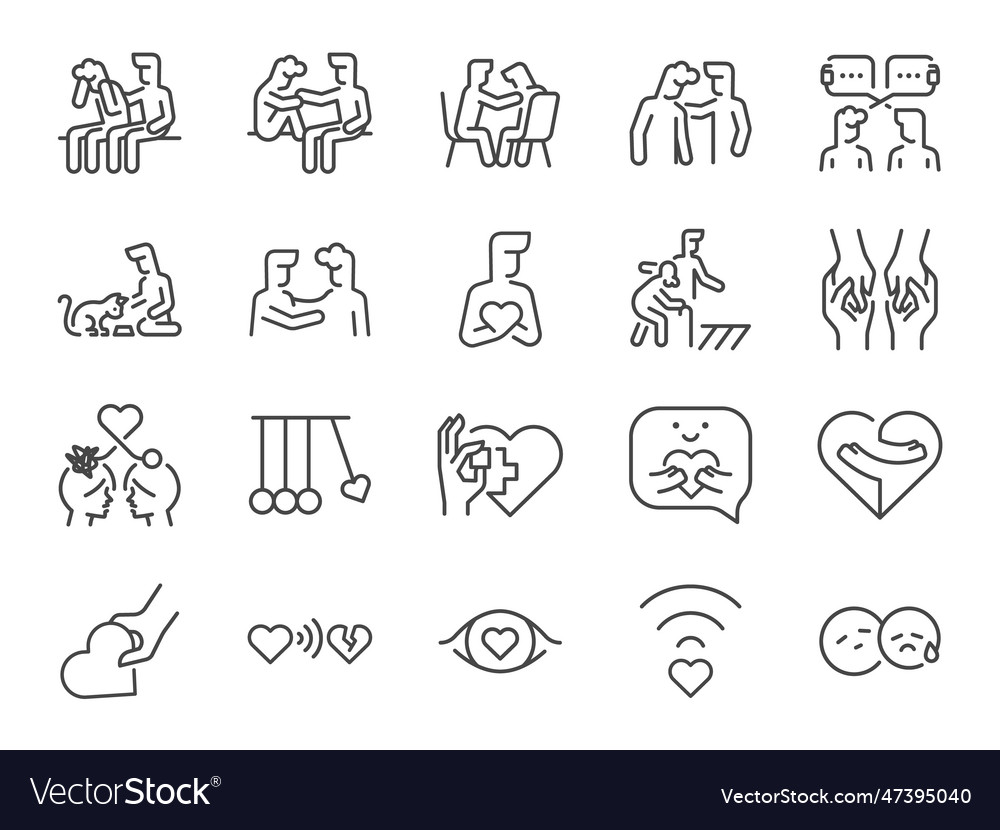 Empathy icon set Royalty Free Vector Image - VectorStock