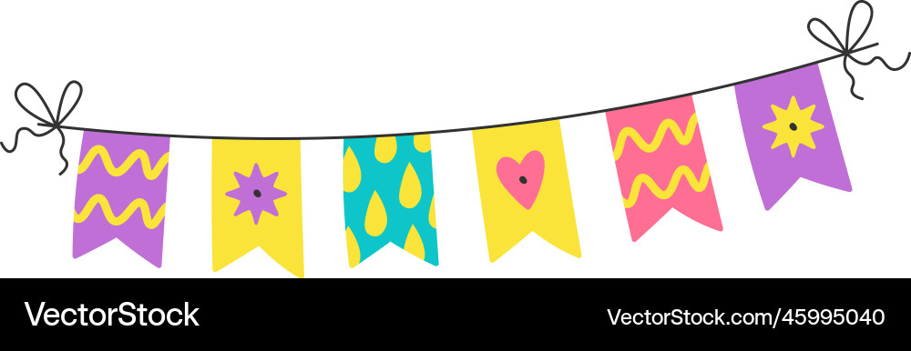 Festive flags holiday decoration flat icon Vector Image