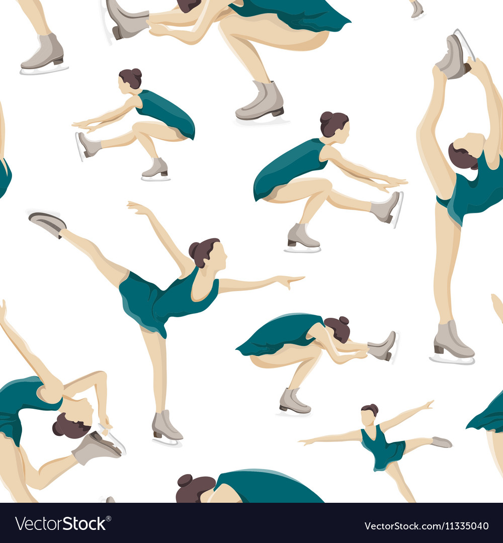 Figure skating set pattern Royalty Free Vector Image