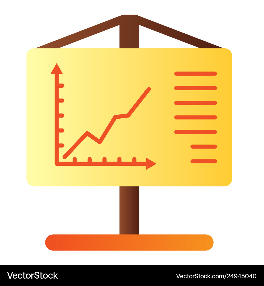 Flipchart flat icon chart board color icons Vector Image