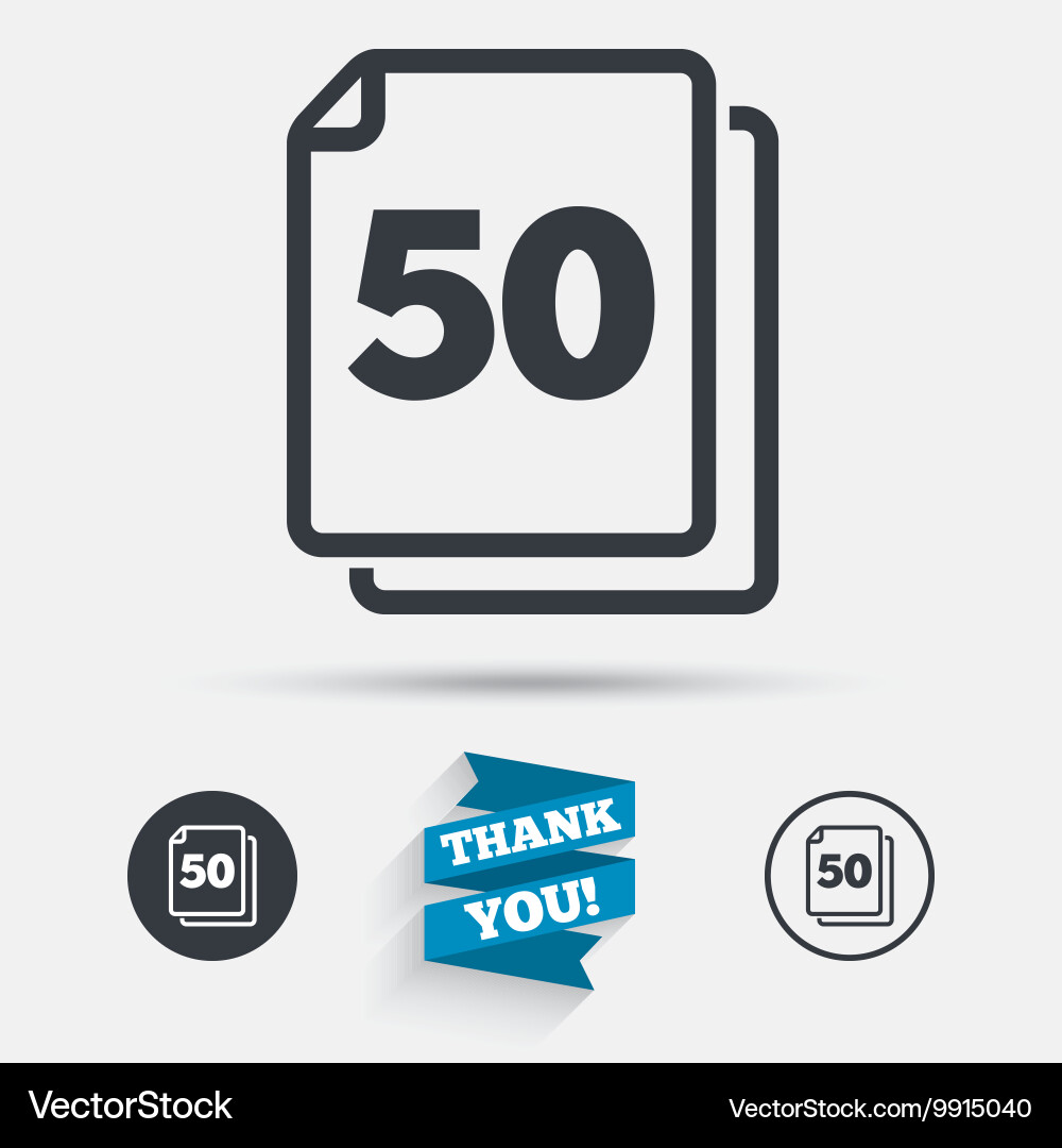In pack 50 sheets sign icon 50 papers symbol Vector Image