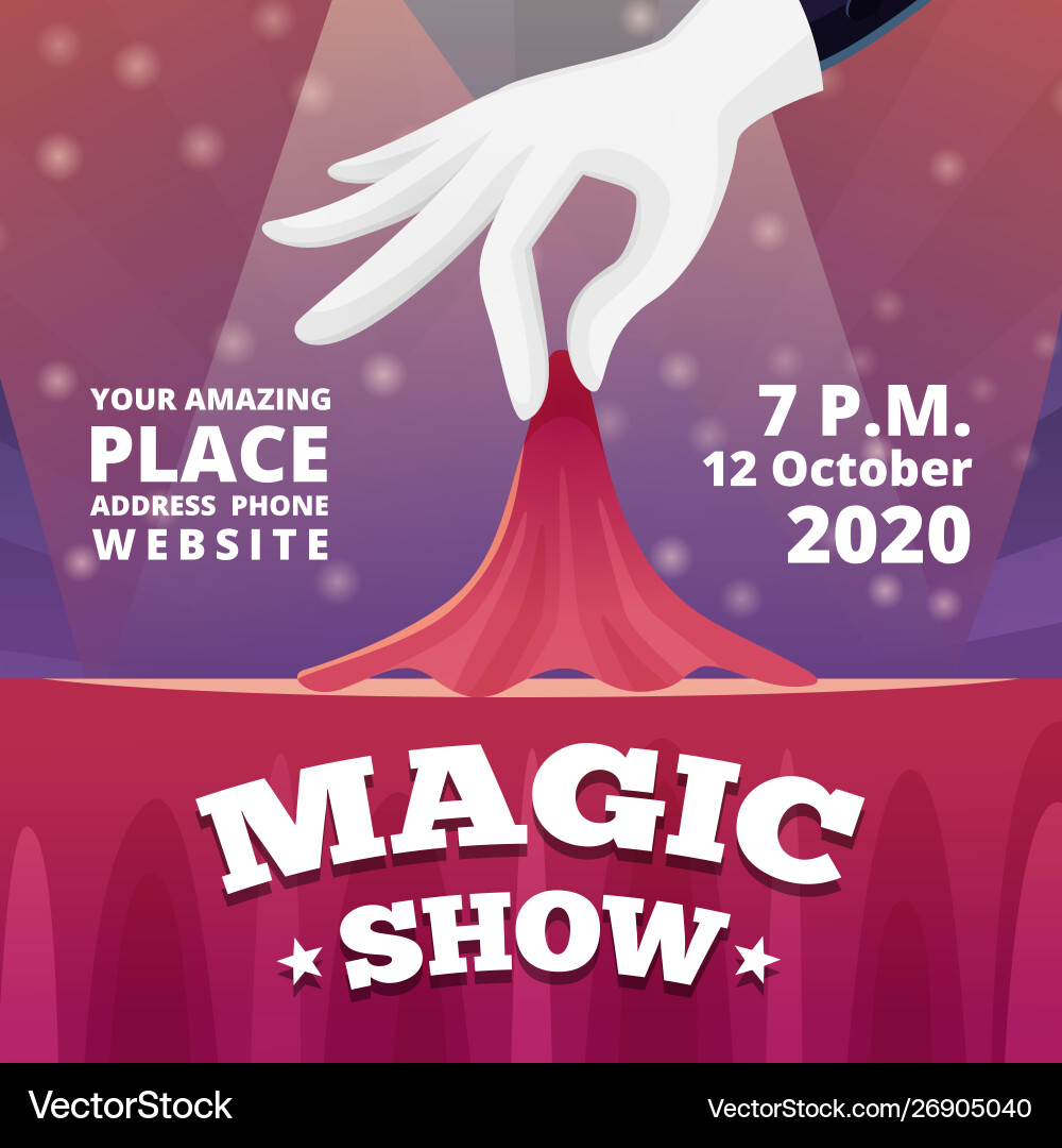 Magic show invitation poster circus show Vector Image