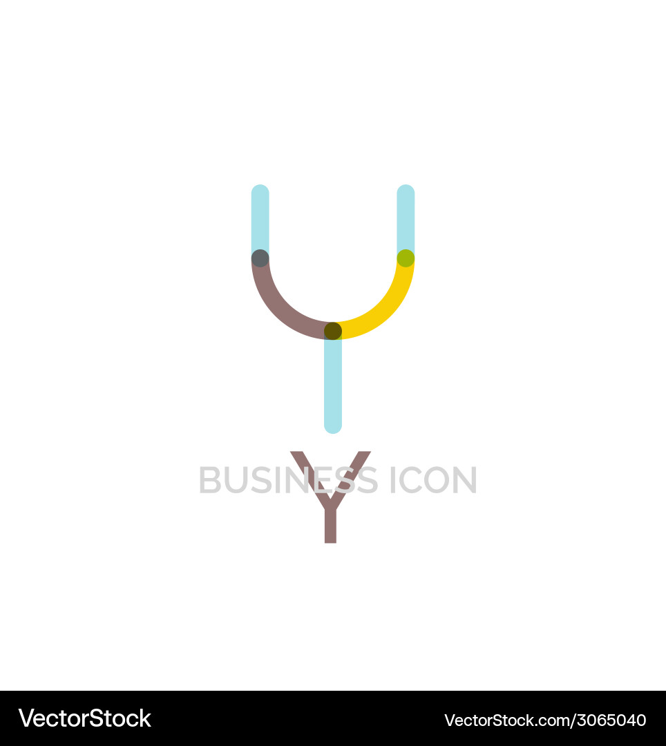 Minimal line font design letter y Royalty Free Vector Image