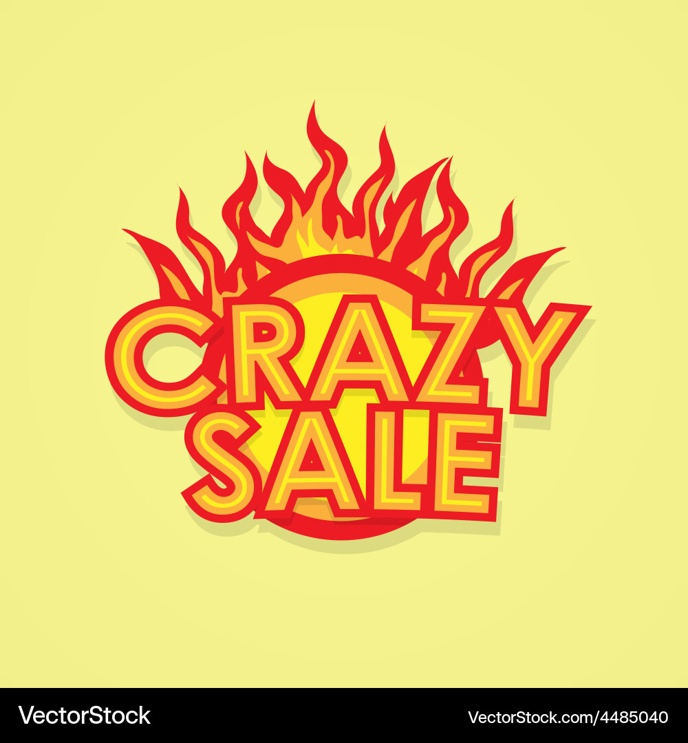 Sign sale offer with fire Royalty Free Vector Image