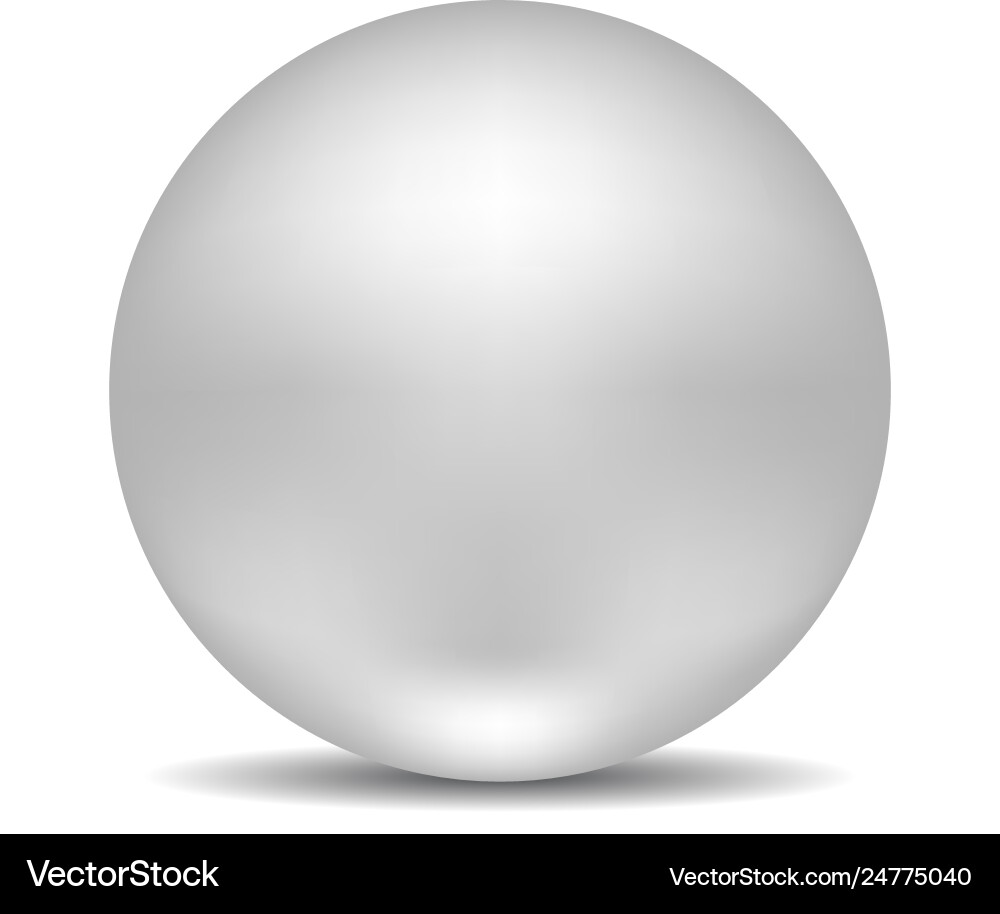 Silver realistic sphere or ball isolated on white Vector Image